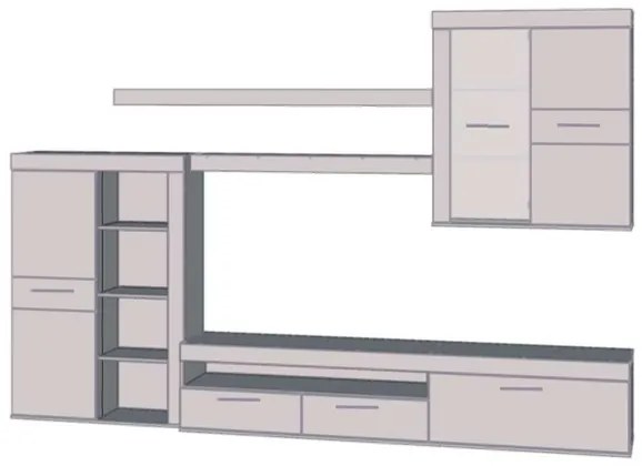 Obývací stěna Zumba, divoký dub/bílá