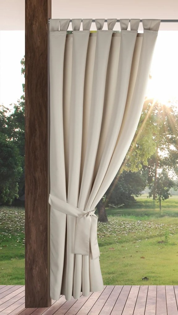 ZAHRADNÍ VODĚODOLNÝ ZÁVĚS NA POUTKÁCH GARDEN 155X240 CM BÉŽOVÁ