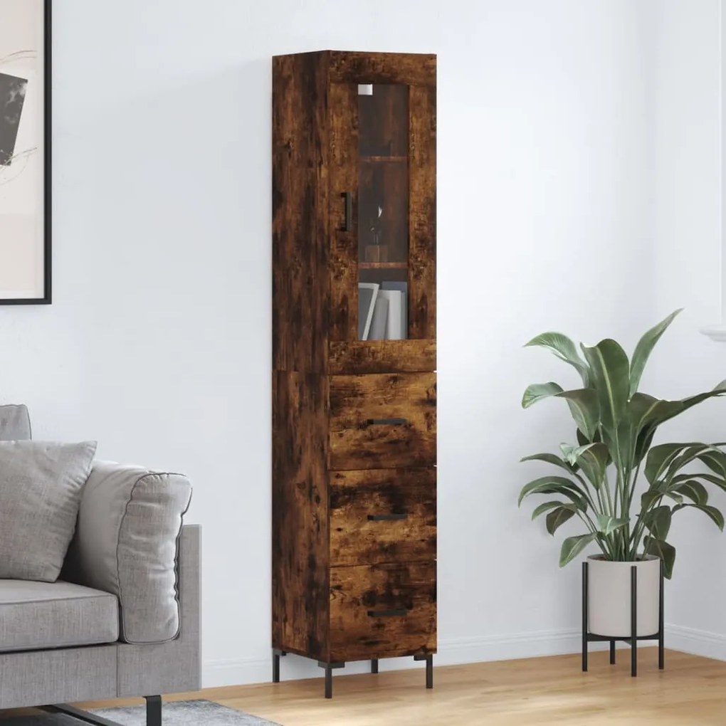 vidaXL Skříň highboard 34,5 x 34 x 180 cm kompozitní dřevo [3199239] Barva: Bílá