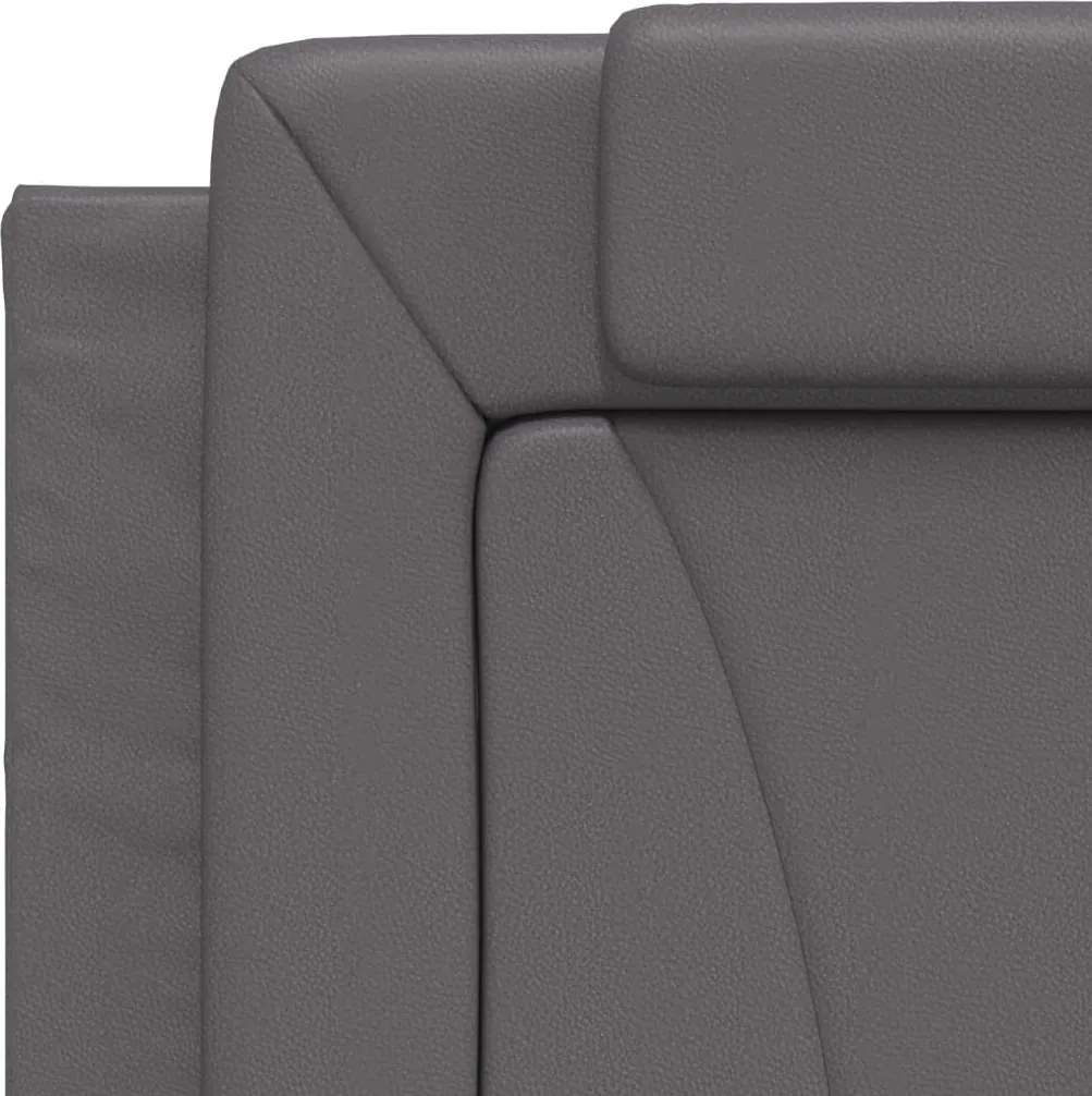 Postel Viana s matrací šedá 90 x 200 cm umělá kůže 3208771