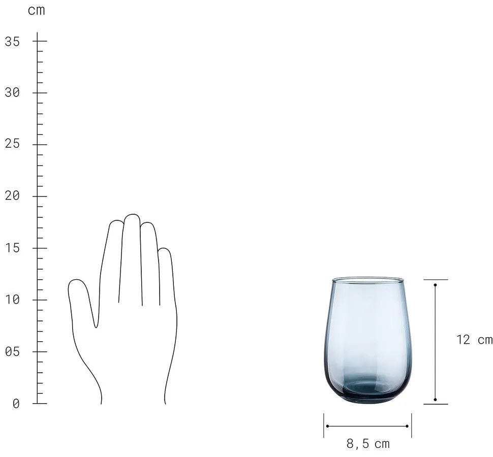 Butlers CALICO Sklenice na vodu 590 ml - modrá
