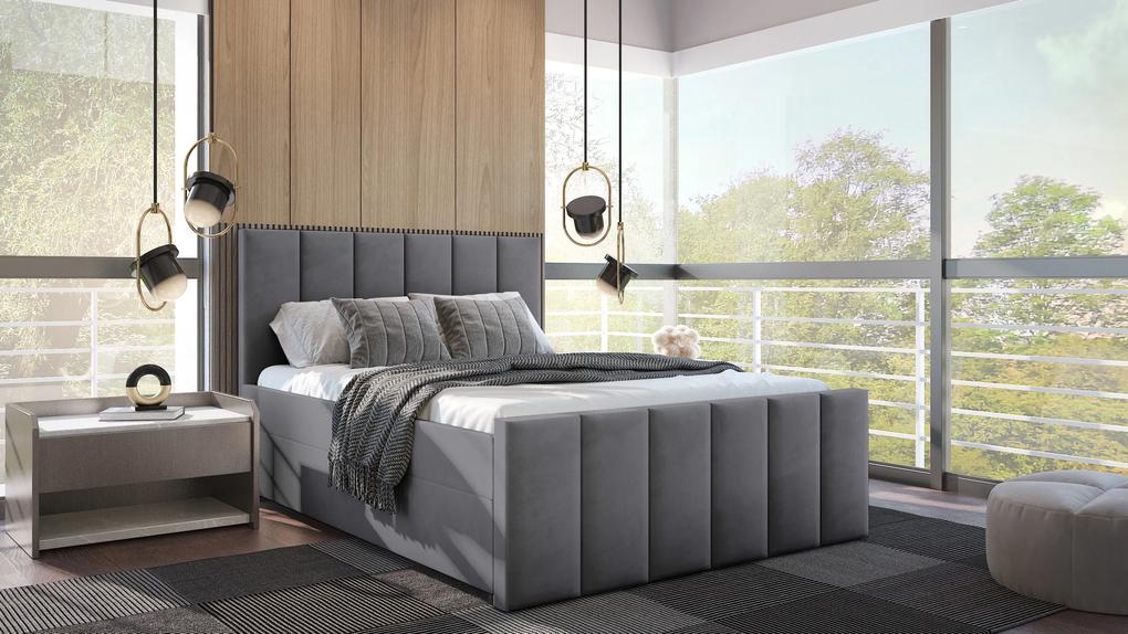 SFAB Kontinentální čalouněná postel PESCARA (180x200 cm) Látka Velutto: Velutto 33 - Skořicová