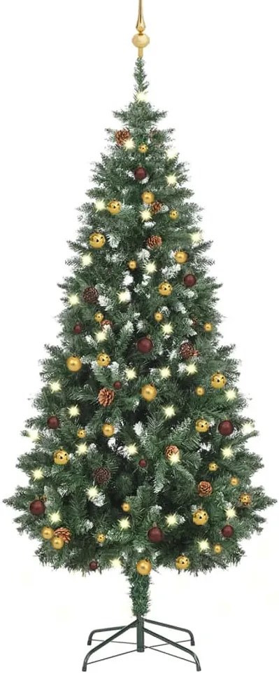 3077800 vidaXL Umělý vánoční stromek s LED diodami a sadou koulí 180 cm
