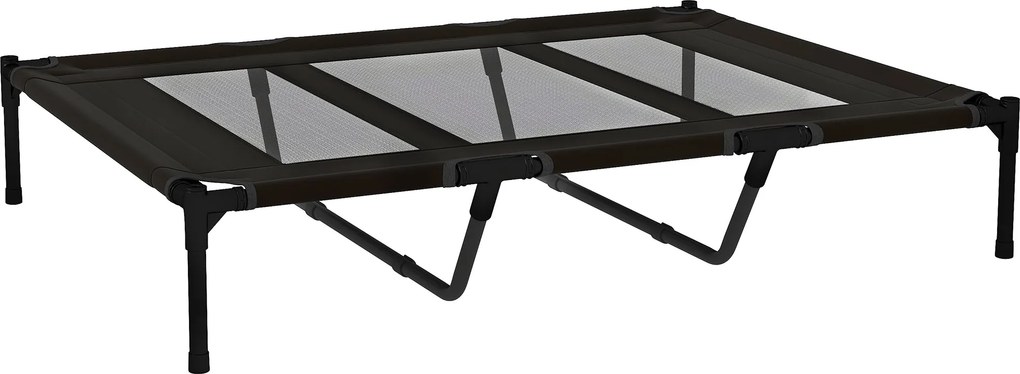 PawHut Přenosný Zdvižený Pelíšek pro Psy a Kočky s Prodyšnou Síťovinou a Oxfordskou Tkaninou pro Vnitřní a Venkovní Použití 122x92x23 cm Černý