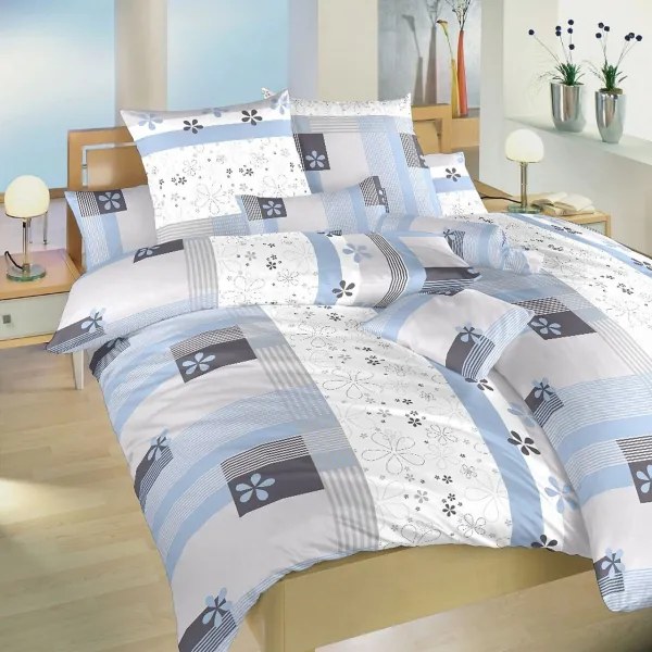 Dadka Povlak na polštář flanel Flér šedomodrá  70x90 cm