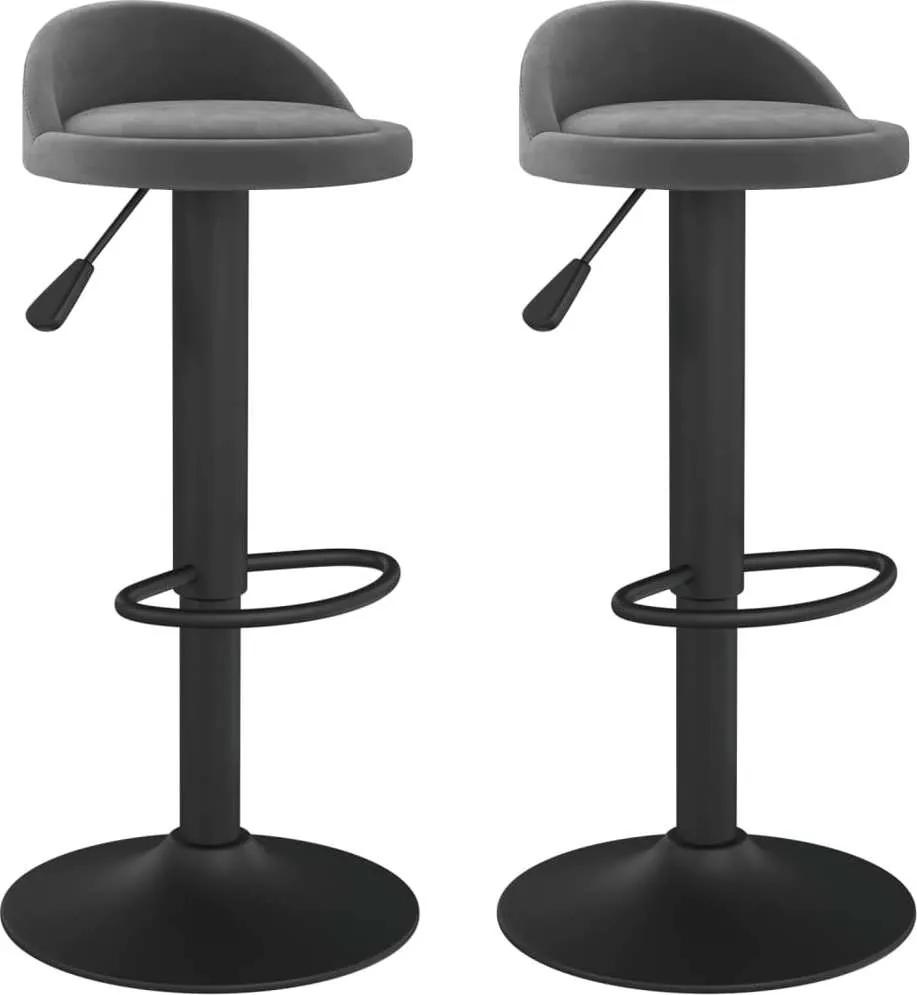 vidaXL Barové stoličky 2 ks samet [333602] Barva: světle šedá