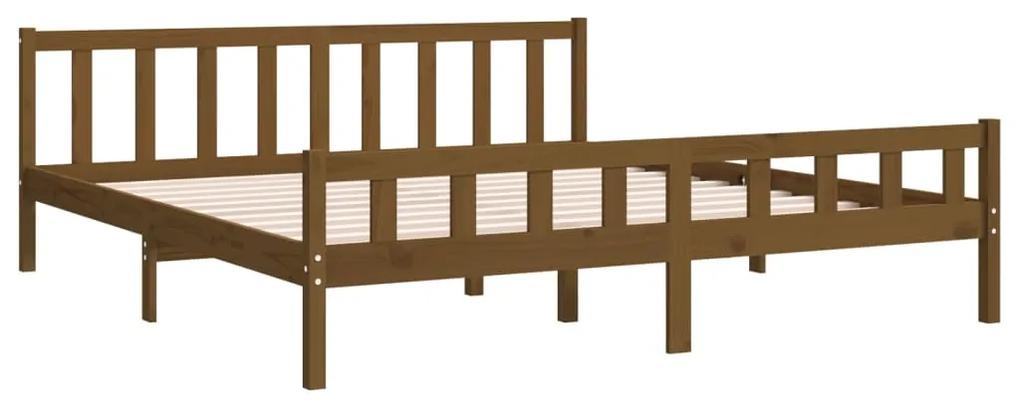 Rám postele medově hnědý masivní dřevo 180 x 200 cm Super King,  810697 HangarStore.cz