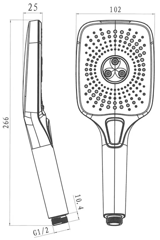 Mereo Dita sprchová souprava nástěnná baterie 150 mm hlavová sprcha s příslušenstvím černá CBE60104SGD