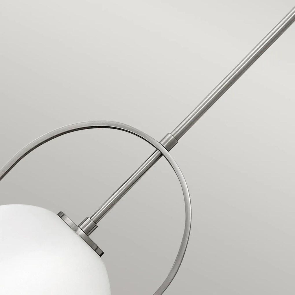 Designový lustr koule Elstead Somerset bílé sklo / nikl