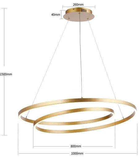 Brilagi-LED Stmívatelný lustr na lanku TWISTER LED/105W/230V pr.100 cm zlatá+DO