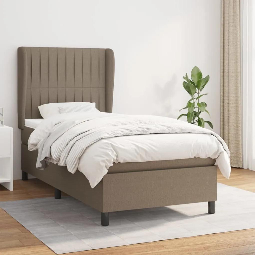 vidaXL Box spring postel s matrací 80 x 200 cm textil [3128081] Barva: krémová