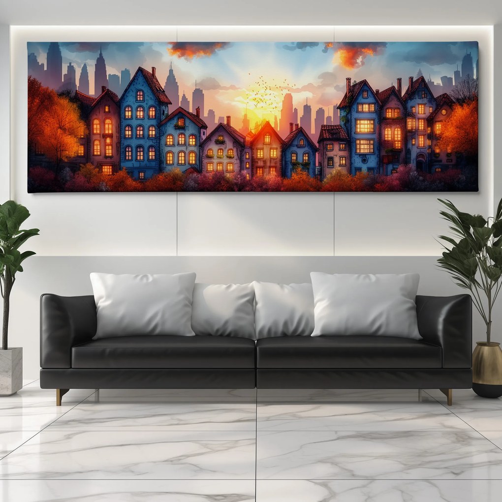 Obraz na plátně - Pozdravy ze starého Chicaga FeelHappy.cz Velikost obrazu: 210 x 70 cm