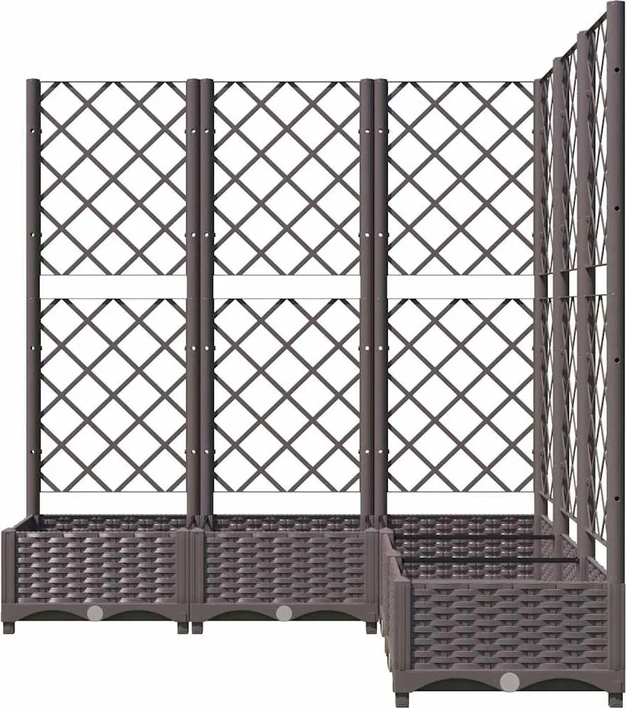 Zahradní truhlík s treláží hnědý 120 x 120 x 121,5 cm PP 318266