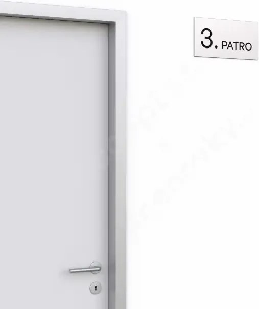 ACCEPT Označení podlaží "3. PATRO" - stříbrná tabulka - černý popis