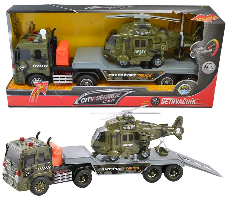 CITY SERVICE CAR - 1:16 Tahač s návěsem a vrtulníkem 571G