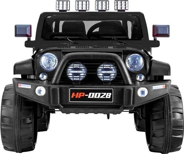 LEAN CARS Elektrické autíčko Jeep HP012 černé, LED, MP3