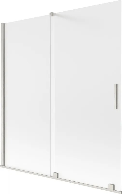 Mexen Velar, 2-křídlová posuvná vanová zástěna 150 x 150 cm, 8mm sklo námraza, broušená ocel, 896-150-000-31-97