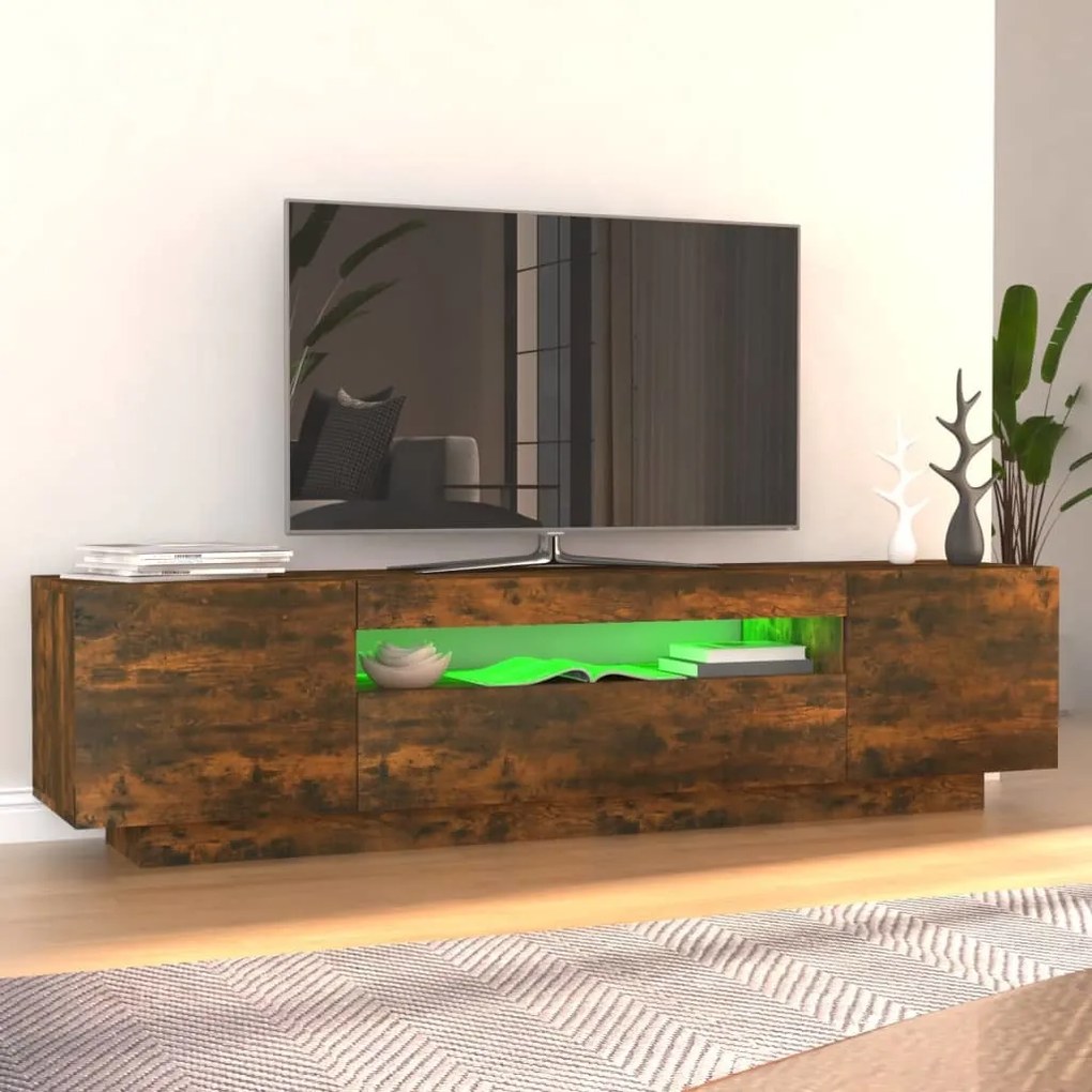 vidaXL TV skříňka s LED osvětlením 160x35x40 cm [815726] Barva: Betonová šedá