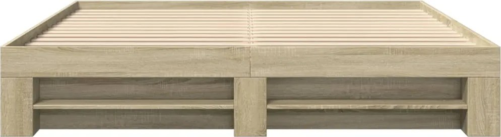 Rám postele bez matrace Dub Sonoma 200x200cm Dřevěné konstrukce 3295445