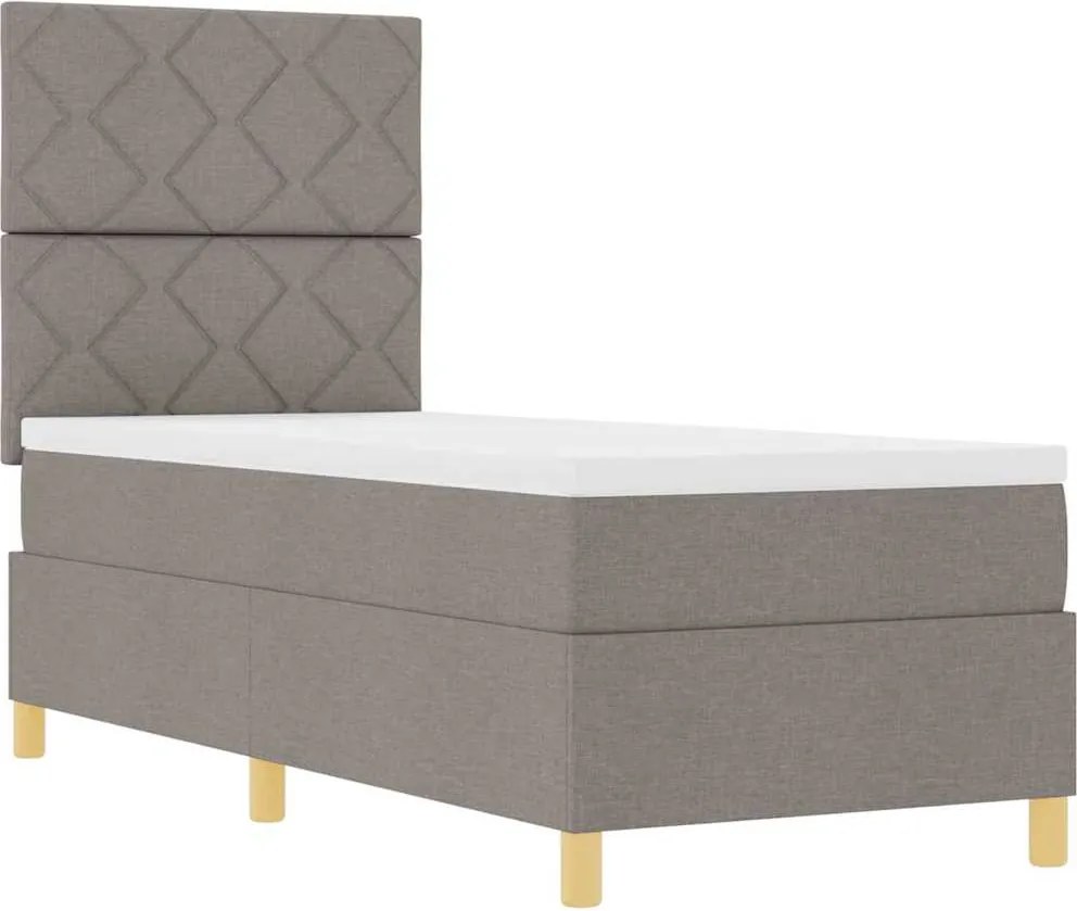 Postel s boxspringem s čelo Taupe 80 x 200 cm textil 3339655