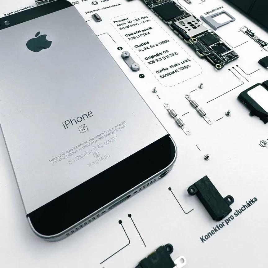 Obraz, Apple iPhone SE černý Bílá