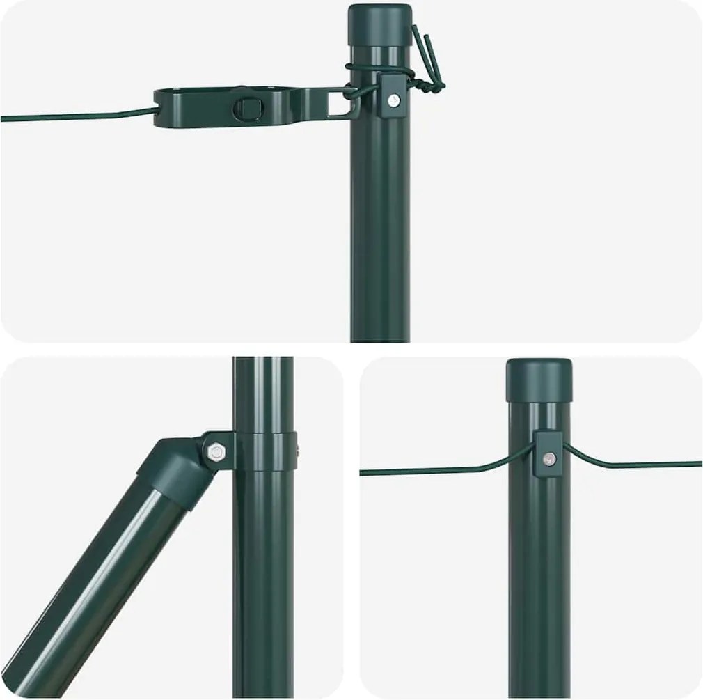 Zabudovaný plotový sloupek 52 ks Zelená Práškově lakovaná ocel 3350116