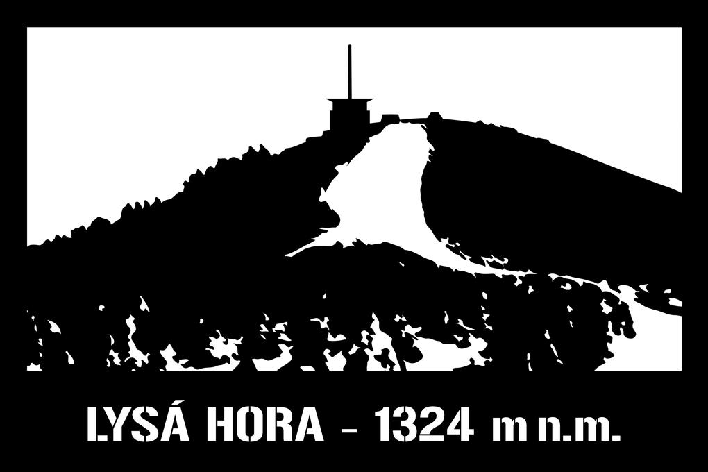 Jedinečný obraz na zeď - Lysá hora 1324 m n.m. od 2opice.cz Materiál: ČERNÝ EBEN, Velikost (mm): 1300 x 870