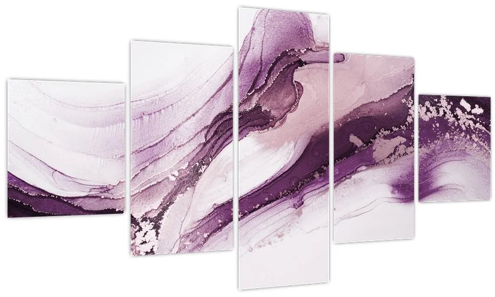 Obraz - Purple fluid art (125x70 cm)