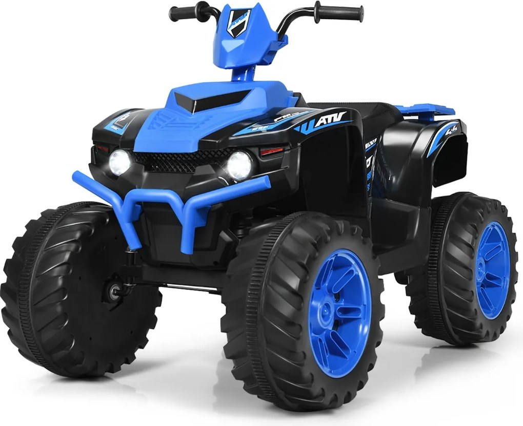 Costway 12 V elektrická dětská čtyřkolka s předním světlem Mini – modrý