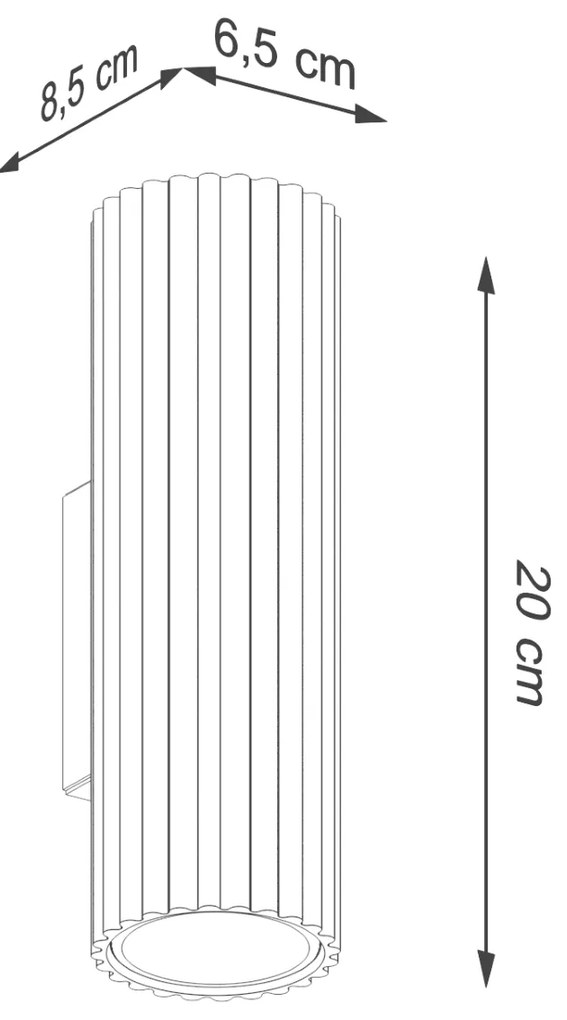 Nástěnné svítidlo Karbon, 1x bílé kovové stínítko, (20 cm)