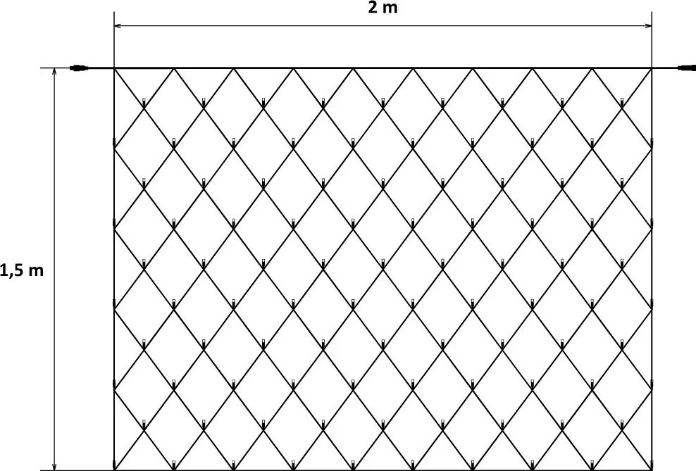 Hobby Line LED světelná síť, 200 × 150 cm, teple bílá, 90 diod, tmavě zelený kabel, IP44, prodlužovací