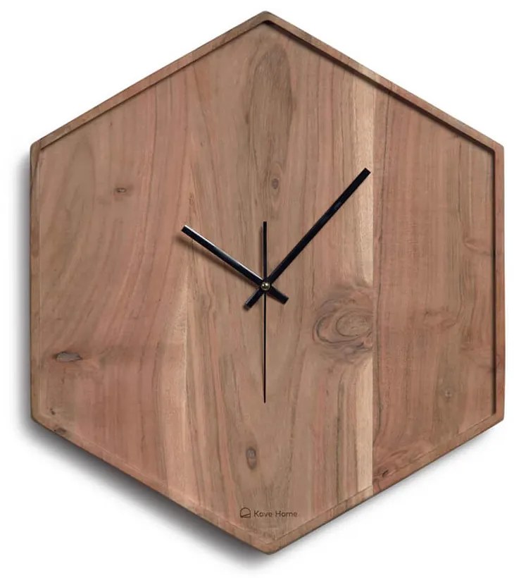 Šestihranné dřevěné nástěnné hodiny eikaz 35 x 35 cm MUZZA