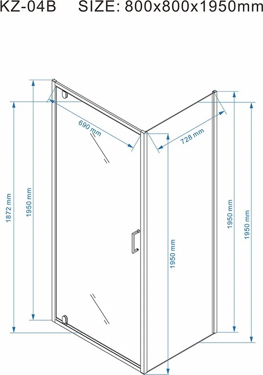 BPS-koupelny Čtvercový sprchový kout HYD-SK04B 80x80 chrom/transparent + vanička HYD-SSV-ST02A černá