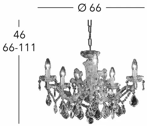 Kolarz 3149.85.3.KoT - Křišťálový lustr MARIA LOUISE 5xE14/40W/230V 24K zlato