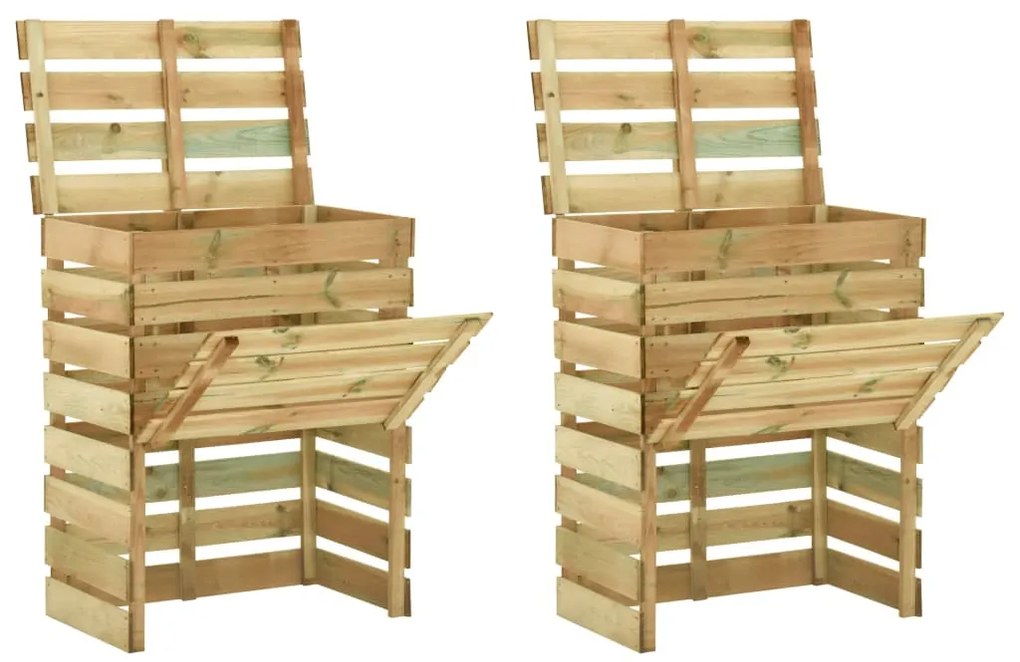 Laťkový zahradní kompostér 2 ks 80 x 50 x 100 cm borovice 3078136