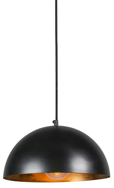 Industriální závěsná lampa černá se zlatem 35 cm - Magna Eco