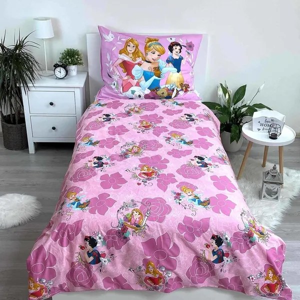 Jerry Fabrics povlečení bavlna Princezny Pink 02 140x200+70x90 cm