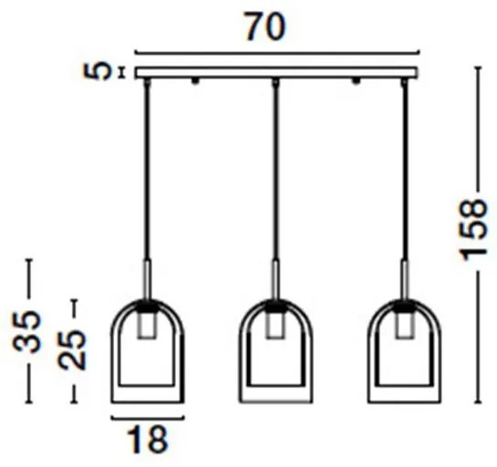 Nova Luce Závěsné svítidlo VELOR dvouvrstvé šampaň sklo E27 3x12W