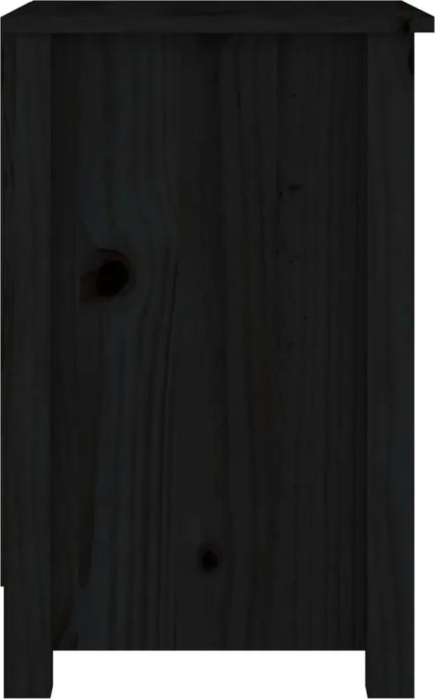vidaXL Noční stolek 40 x 35 x 55 cm masivní borové dřevo [820964] Barva: Černá
