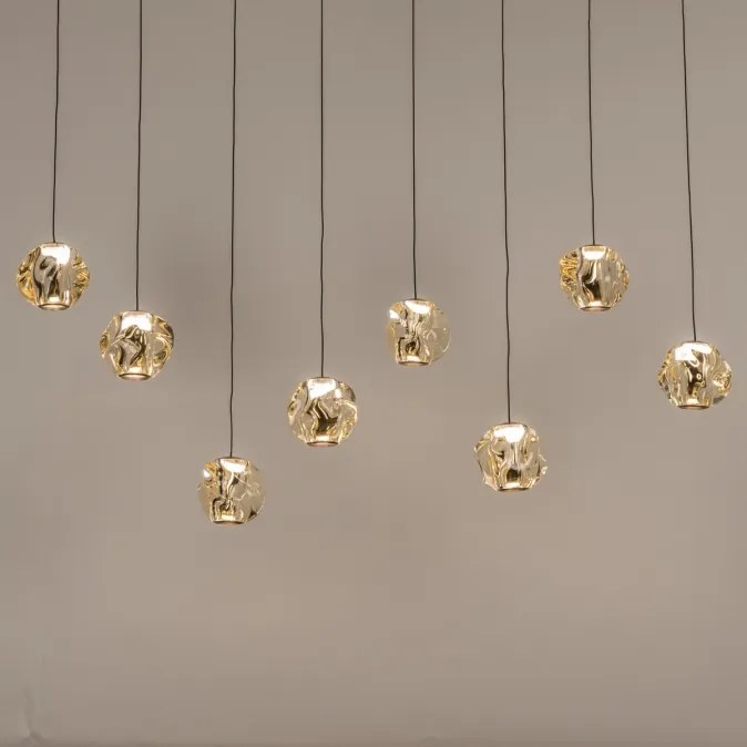 Závěsné LED svítidlo Benelux Organic Crystal Gold 8 Lineo