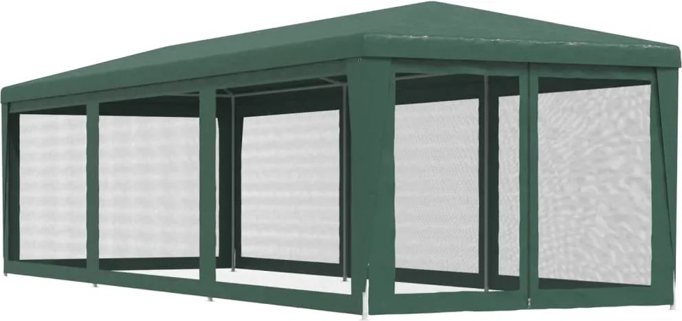 Party stan s 8 síťovanými bočnicemi zelený 3 x 9 m HDPE 319243