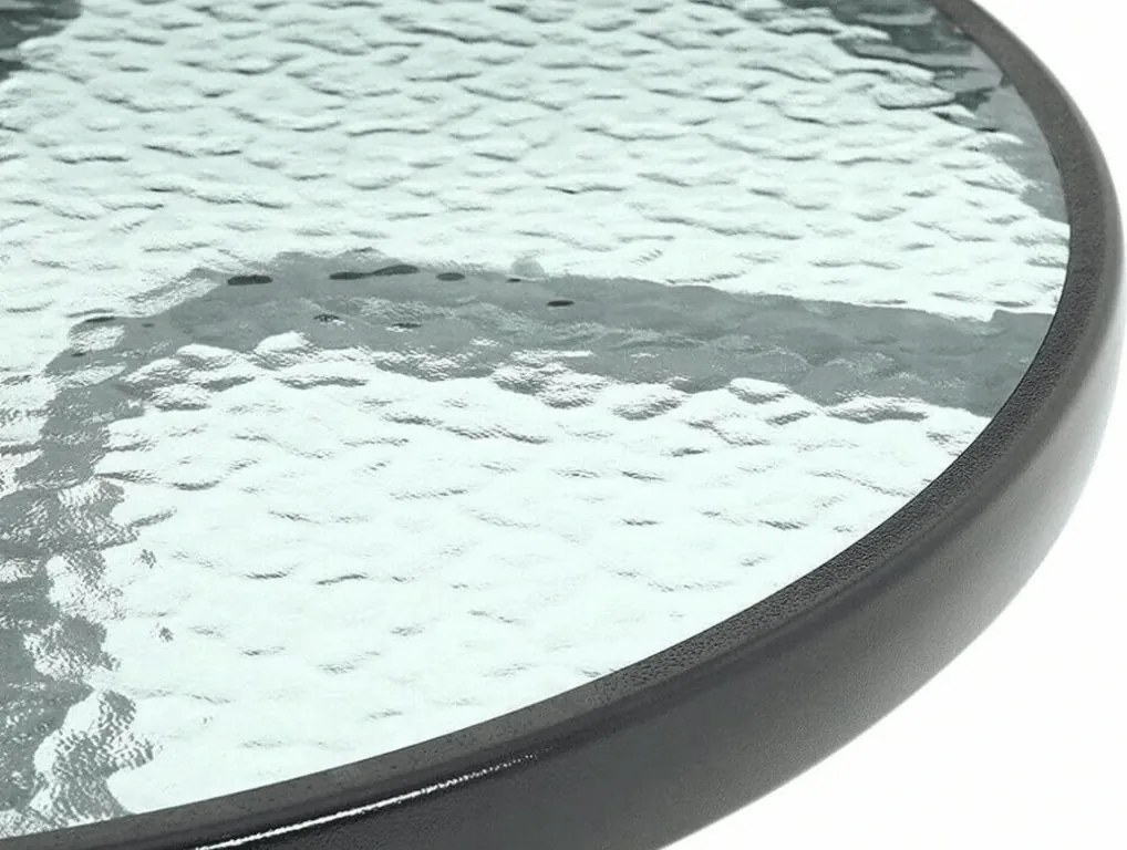 Zahradní set TREGO ISLAND - 4 židle s područkami a kulatý stůl ø 90 cm, antracitová