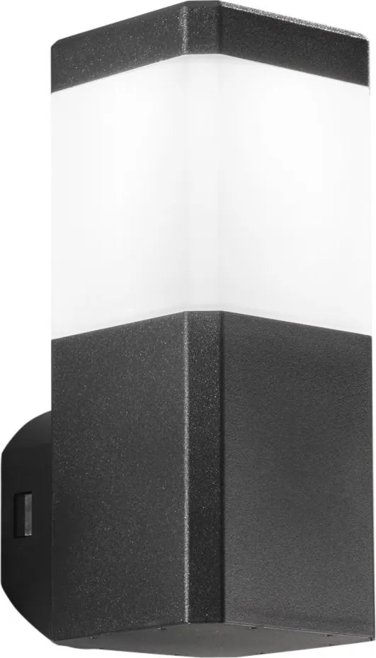 FAN I-FOCUS-Q-AP-NER Nástěnné svítidlo, hranaté, polykarbonátové, černé, 1 x GU10, 131 x 100 x 242 mm, IP65 - FANEUROPE