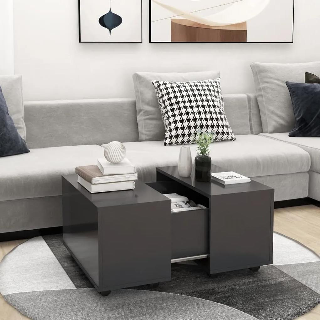 vidaXL Konferenční stolek 60 x 60 x 38 cm dřevotříska [806861] Barva: šedá s vysokým leskem