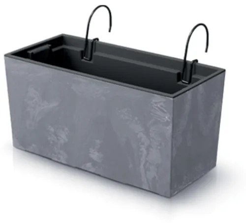 PROSPERPLAST Závěsný truhlík - URBI CASE W Beton Effect Rozměr: 58x18 cm, Barva: krémová