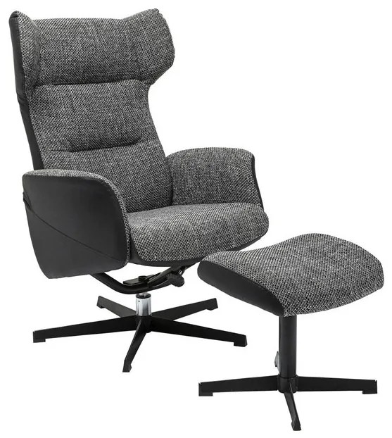 KARE DESIGN Otočná židle + Stolička Ohio Salt and Pepper 106 × 71 × 106 cm