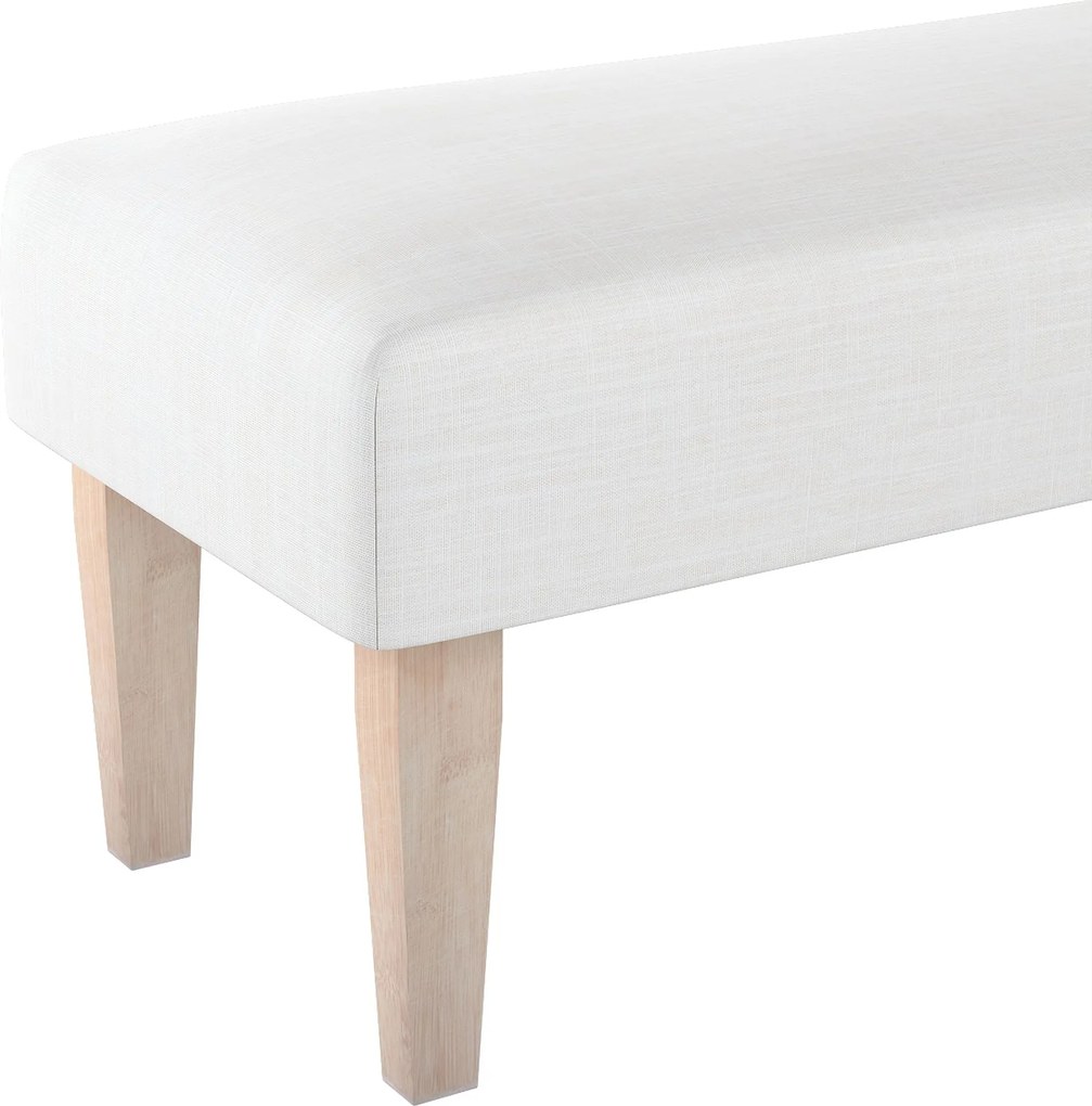 Dlouhá lavička 100x40cm barva bílá látka pletený vzor