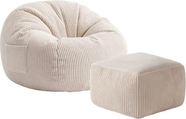 Sedací pytel s podnožkou COMFY 3.0 béžový
