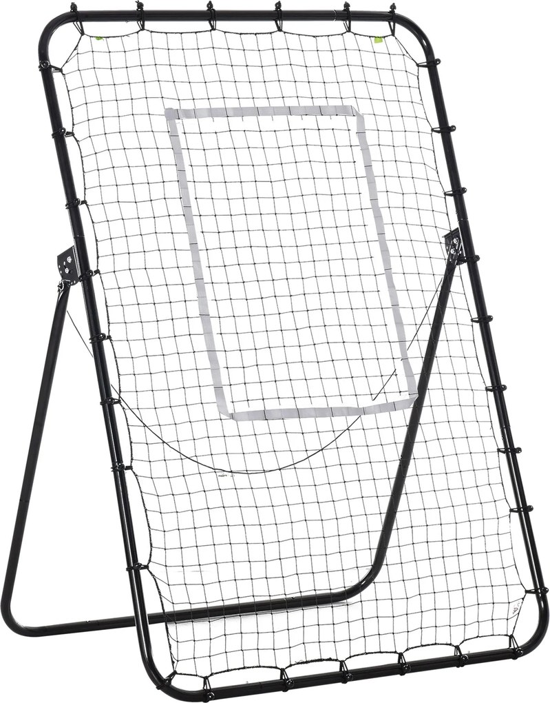 HOMCOM Fotbalový Rebounder, Skládací Fotbalová Brána, Odrazová Stěna s 4 Nastavitelnými Úrovněmi, Kovový Rám pro Děti a Dospělé 123 x 73 x 178,5 cm, Č
