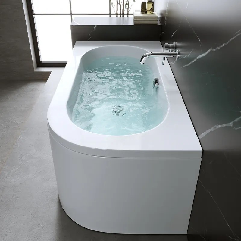 BPS-koupelny Akrylátová asymetrická vana s krycím panelem HYD-EBI140L 140x75 cm LEVÁ, bílá